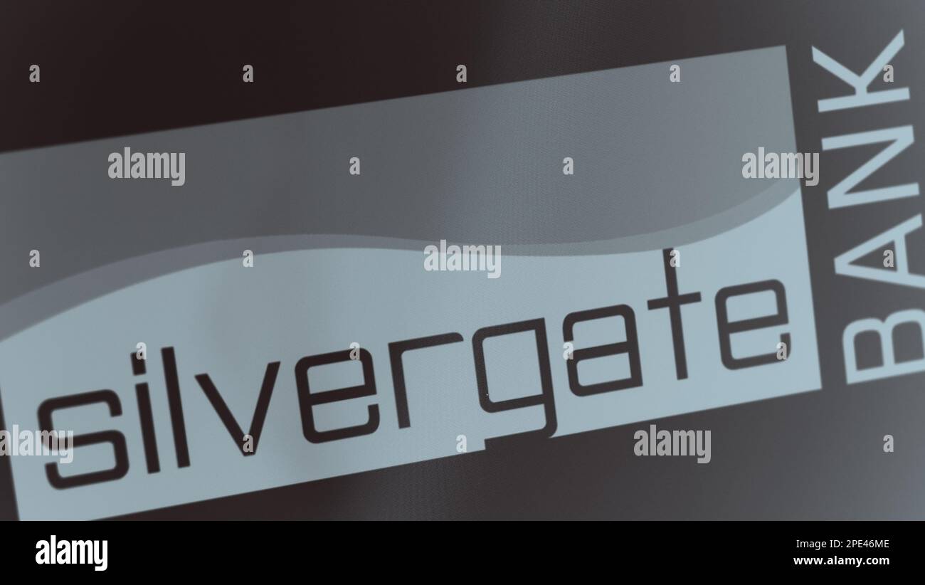 Bangkok Thailand. März 15 2023. Silvergate Bank Logo. Markenlogo der ...