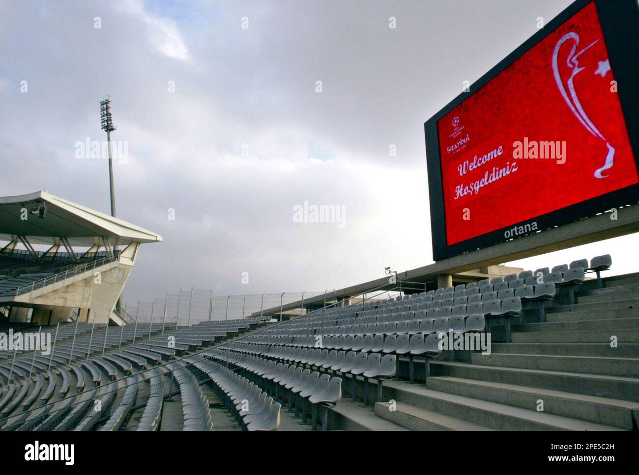 ** FILE ** The logo of the UEFA 2005 Champions League Final is seen on ...
