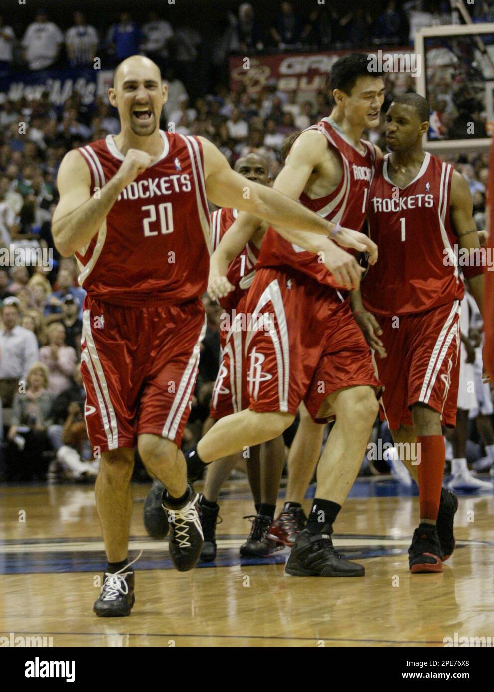 Houston Rockets' Jon Barry (20); Yao Ming, center, from China, and ...