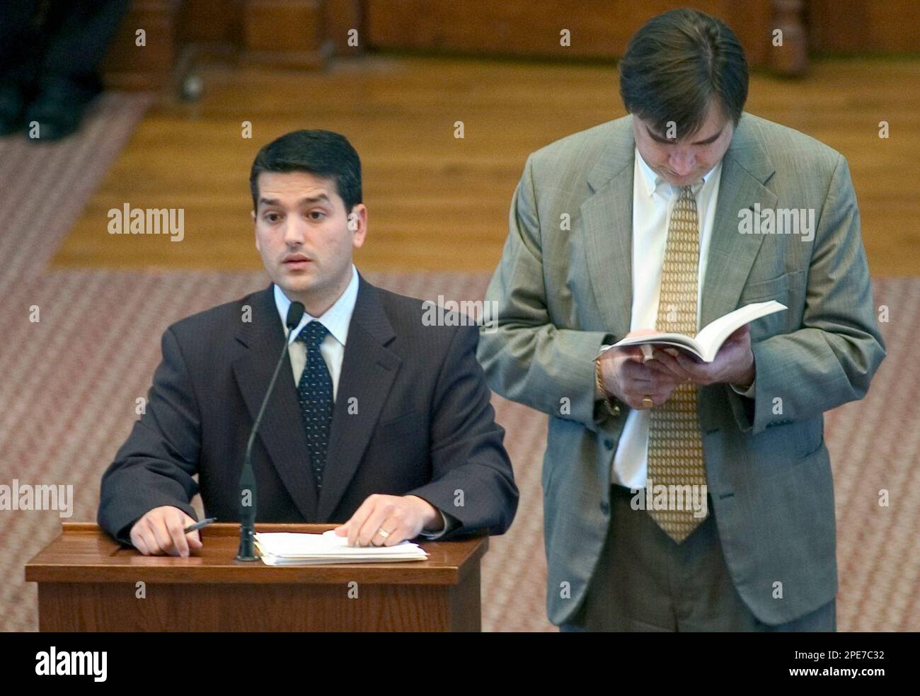 Rep. Mike Villarreal, D-San Antonio, left, and Rep. Jim Dunnam, D-Waco ...