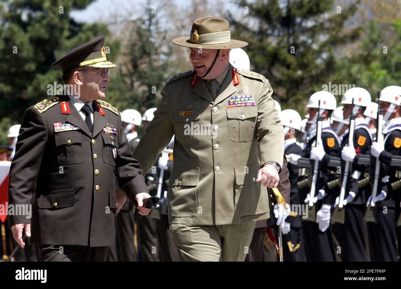 Turkish Chief of Staff Gen. Hilmi Ozkok, left, and his Australian ...