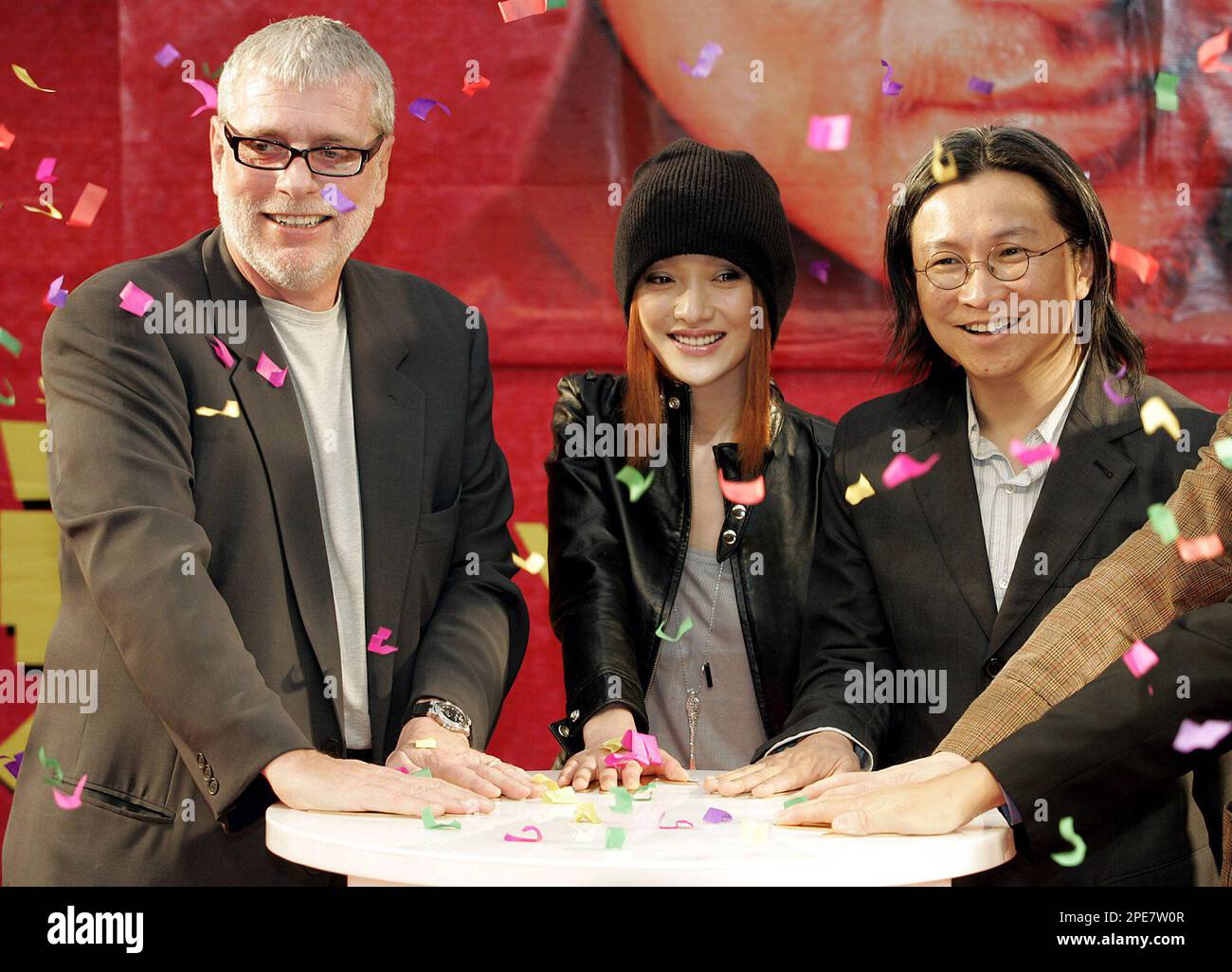 From left to right, American producer Andre Morgan, Chinese actress ...
