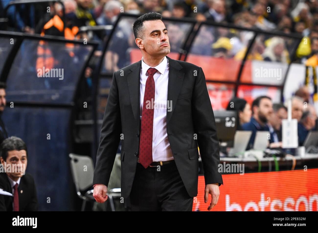 15. März 2023, Athen, Griechenland: Cheftrainer ANDREAS PISTIOLIS von Galatasaray Nef während ...