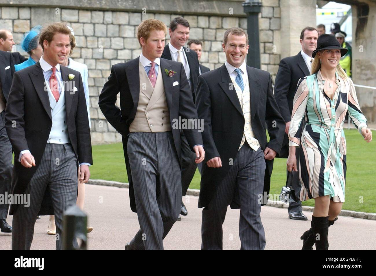 Prince William, left, and Prince Harry, 2nd left, (Prince Charles' sons ...