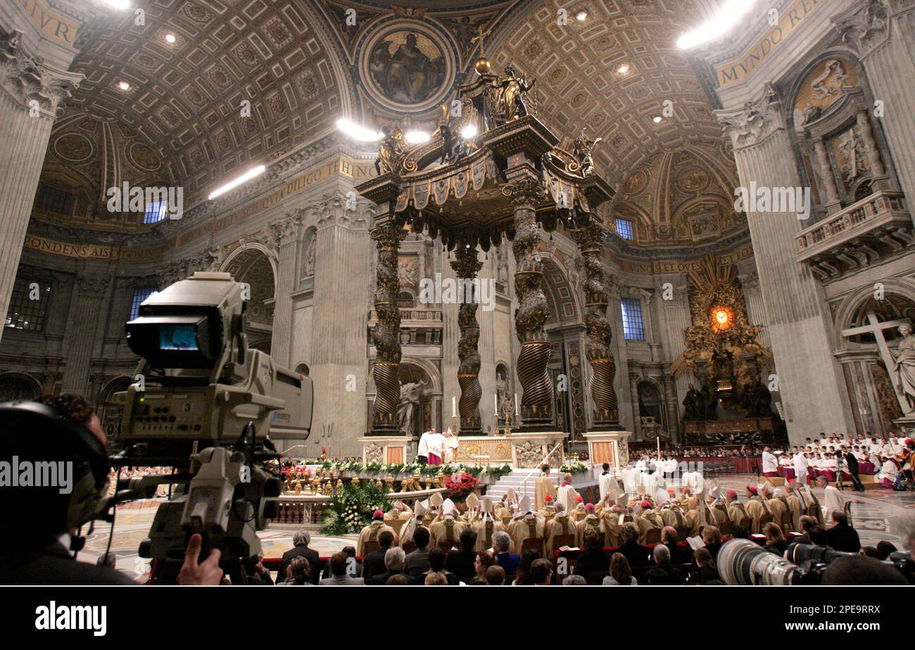 Cardinal Alfonso Lopez Trujillo sits at the altar during the Roman ...