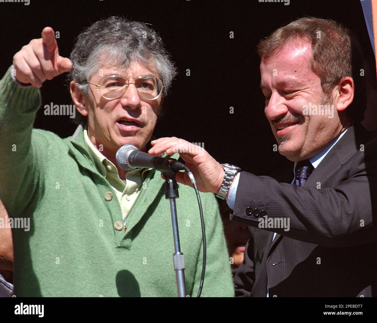 Northern League leader Umberto Bossi, left, with Welfare minister ...