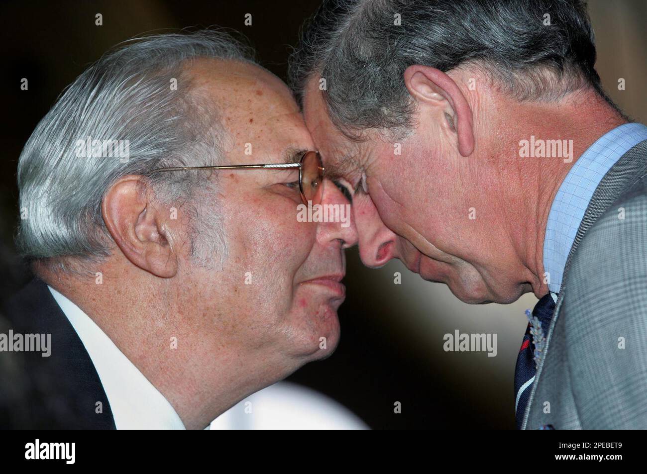Britain's Prince Charles, right, is greeted by local Maori elder Kuao ...