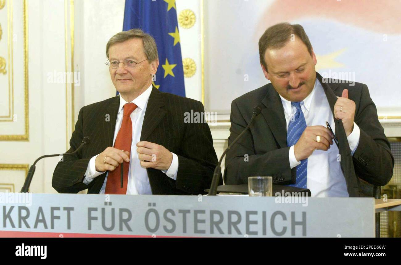 Bundeskanzler Wolfgang Schuessel und Vizekanzler Hubert Gorbach, von ...