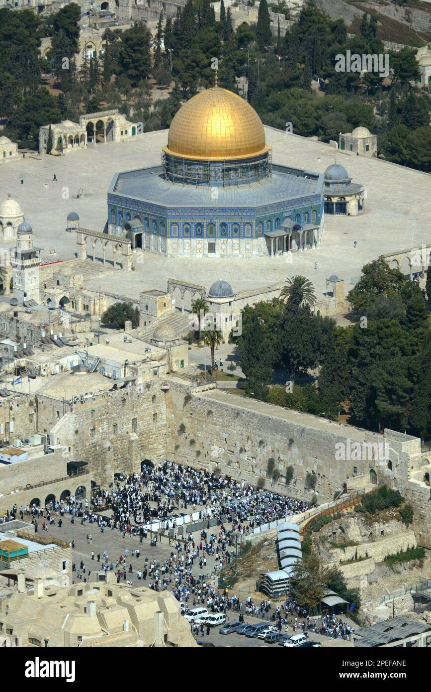** FILE ** The golden shrine of the Dome of the Rock mosque, located in ...