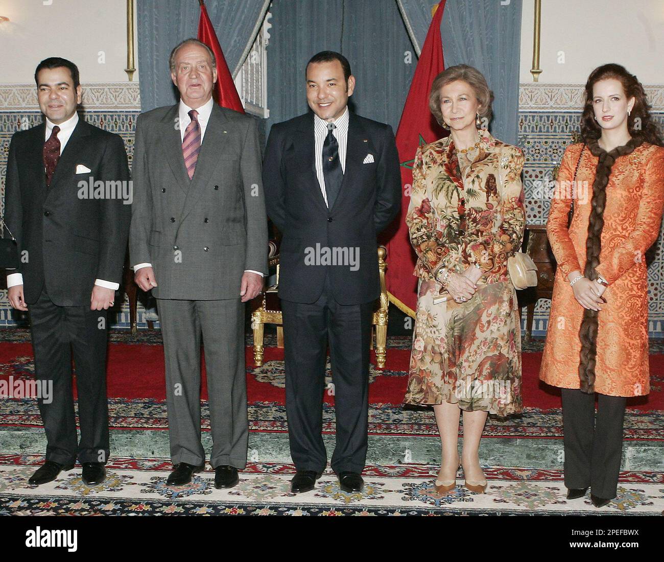 Moroccan Prince Moulay Rachid, Spanish King Juan Carlos, Moroccan King ...