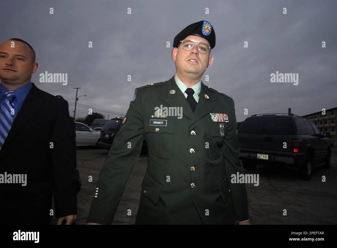 Army Spc. Charles Graner arrives for day two of his military trial at ...