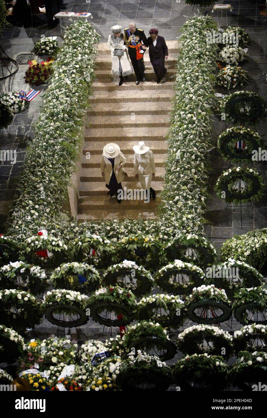 The Dutch royal family follows the coffin during the funeral service ...
