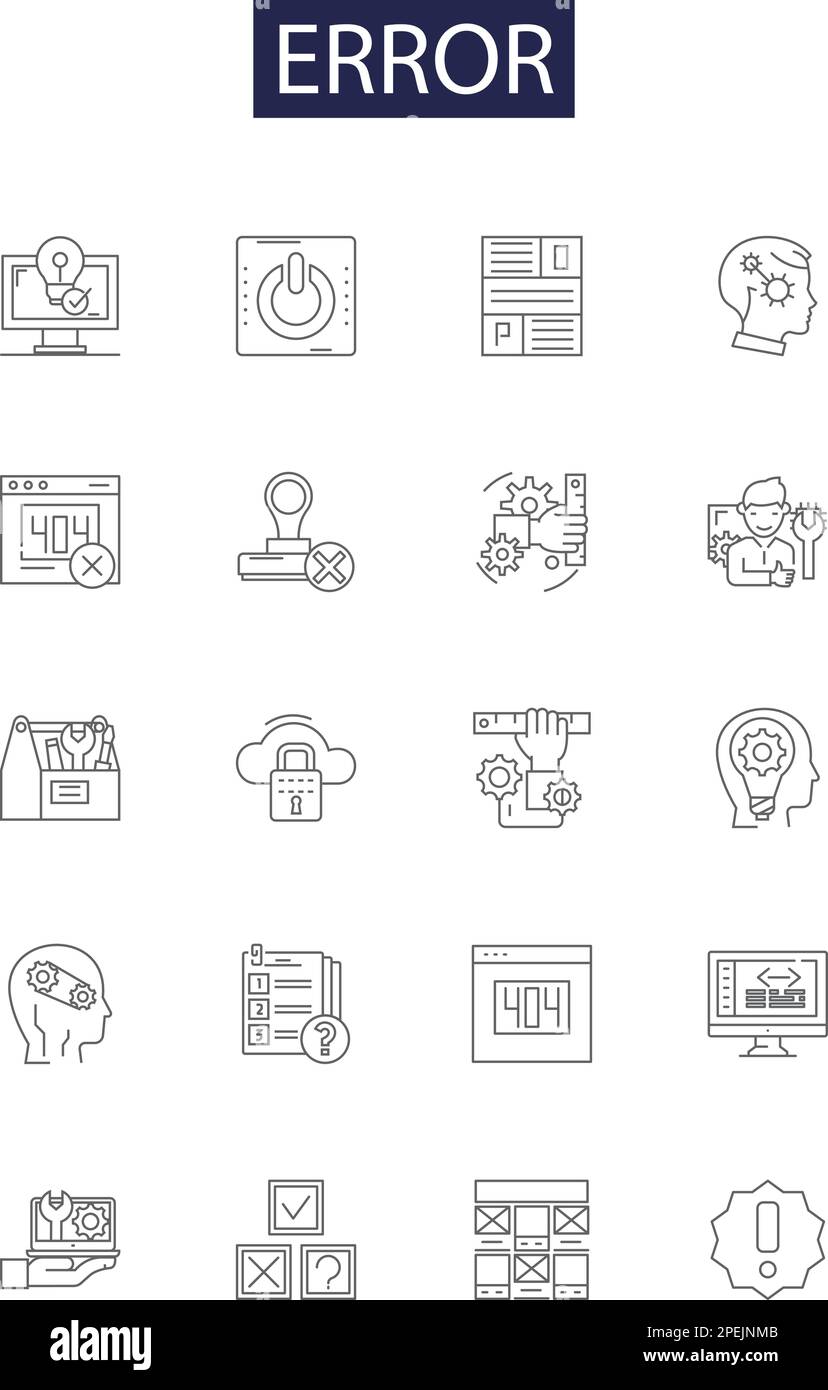 Fehlerzeilenvektorsymbole und -Zeichen. Fehler, Schlupf, Fehltritt ...
