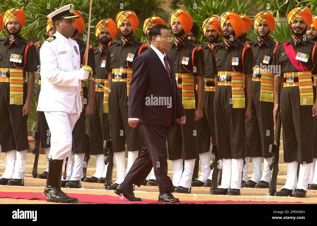 Senior Gen. Than Shwe, leader of Myanmars military government, center ...