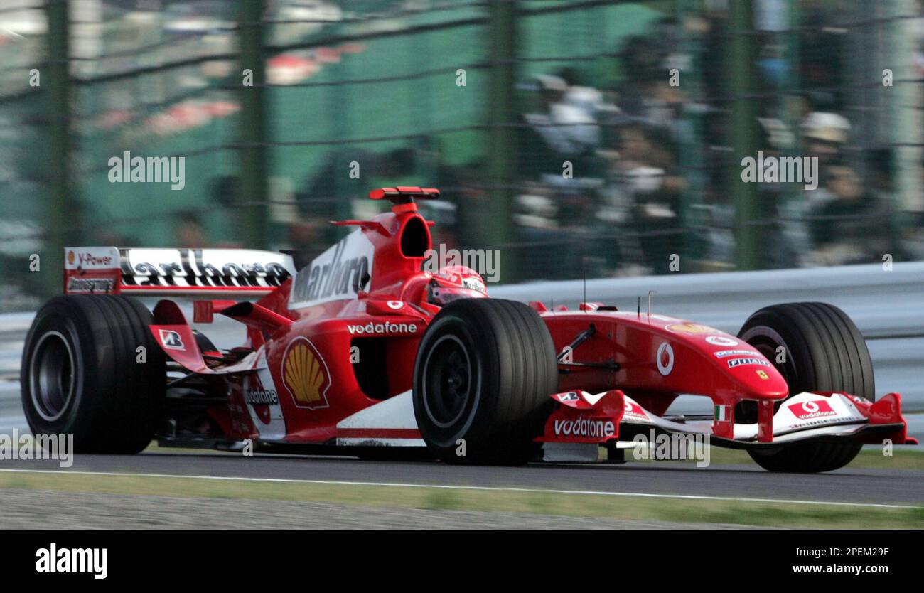 Ferrari driver Michael Schumacher of Germany steers his car during the ...