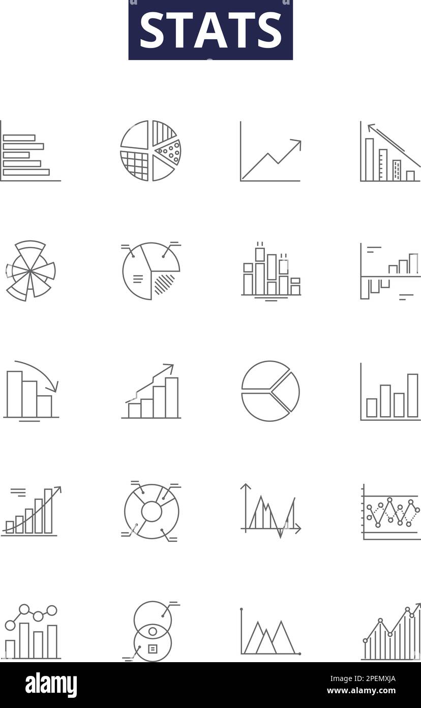Symbole und Zeichen für Stat.-Linienvektoren. Diagramm, Daten, Diagramm ...