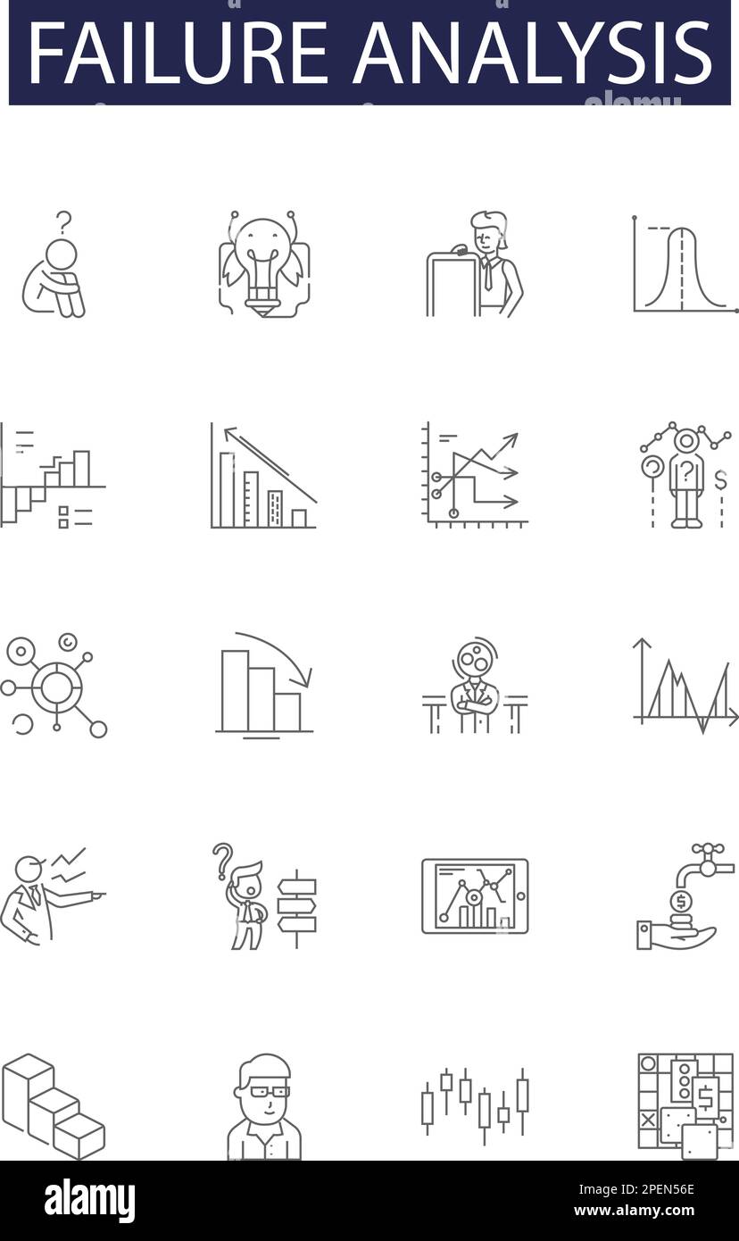 Linienvektorsymbole und -Zeichen für die Fehleranalyse. Analyse ...