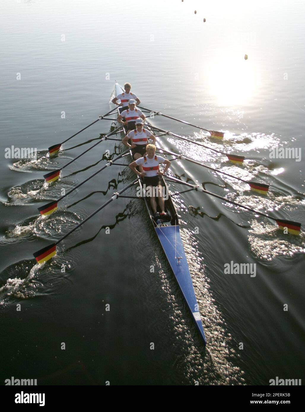 The German Women's Quad Scull boat, winner of the gold medal at the ...