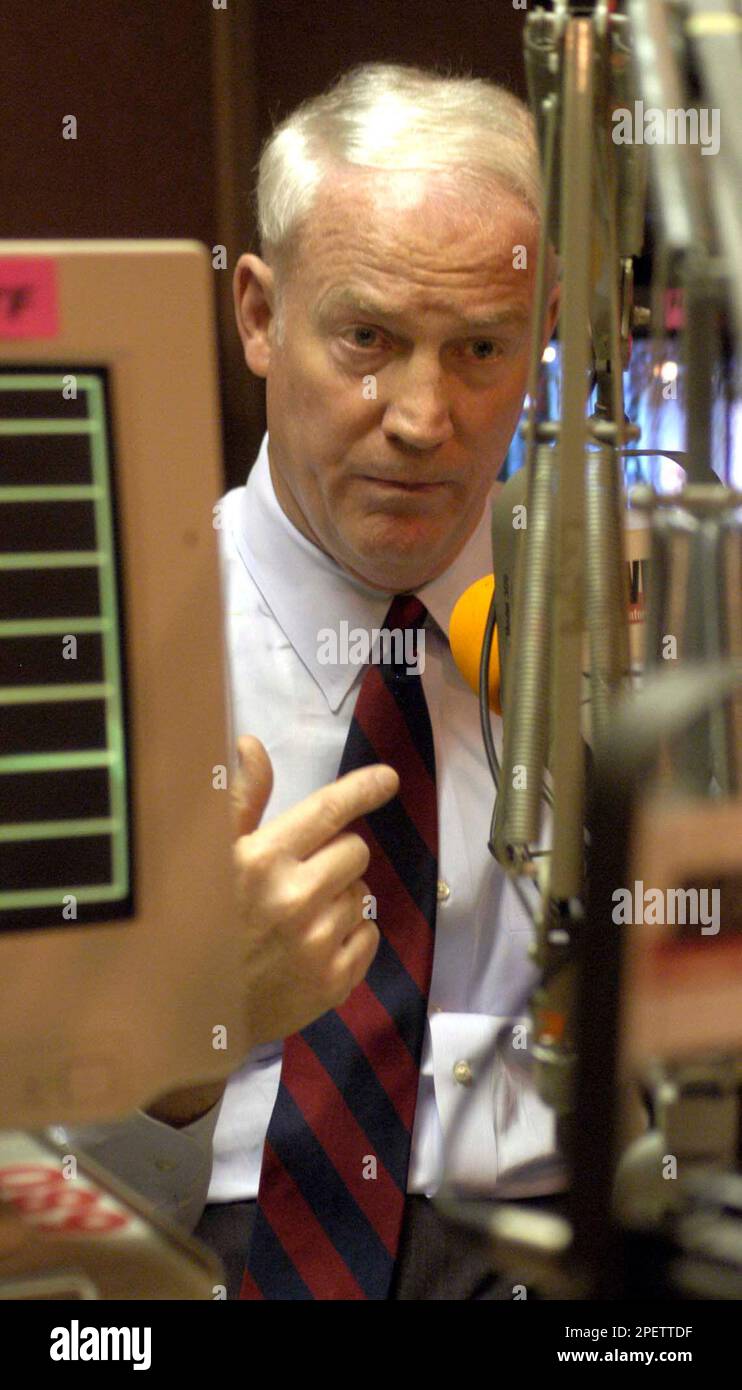 Former Charlotte Mayor Richard Vinroot answers questions on a radio ...
