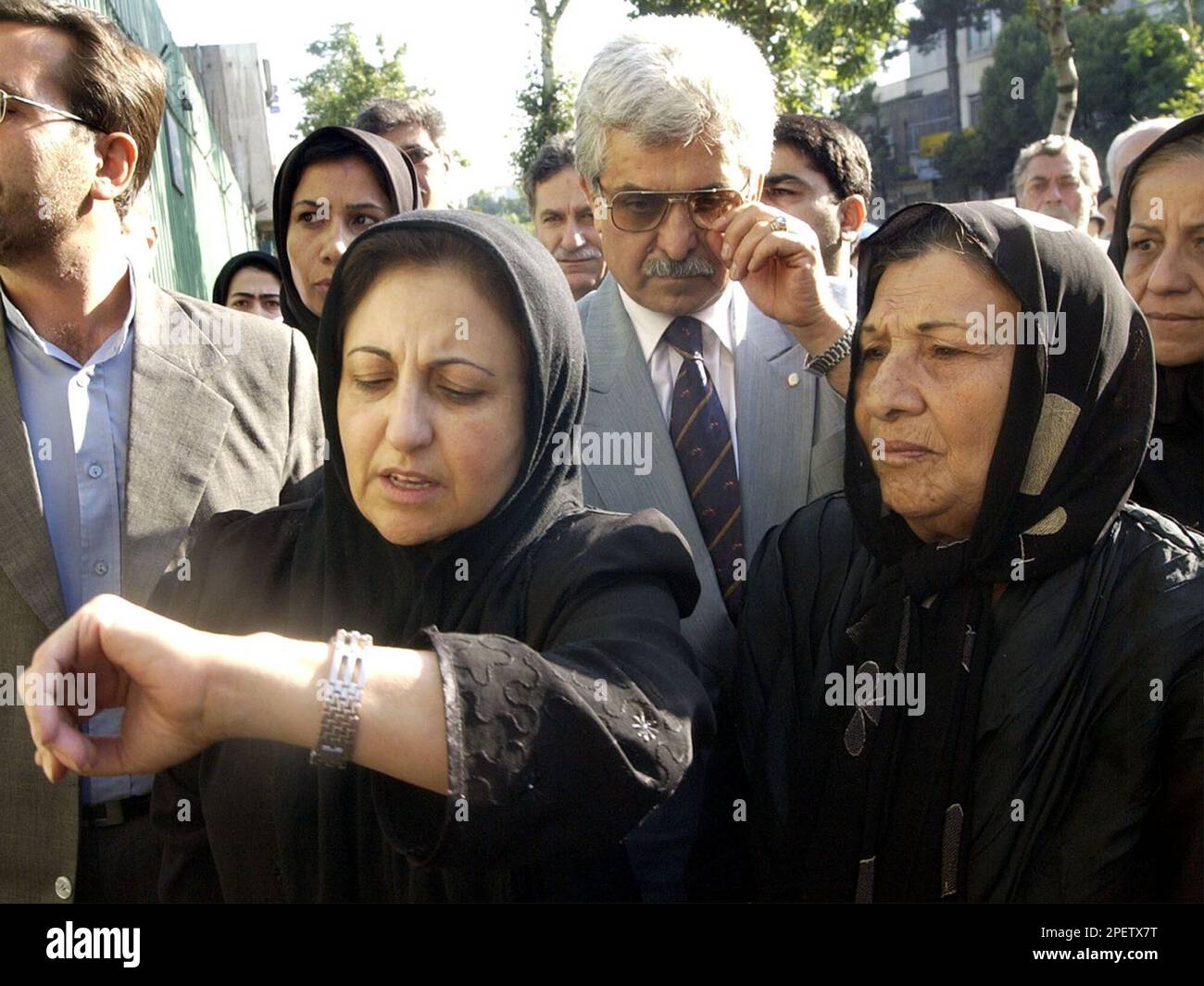 Iranian Nobel peace laureate Shirin Ebadi, front left, and Mohammad ...