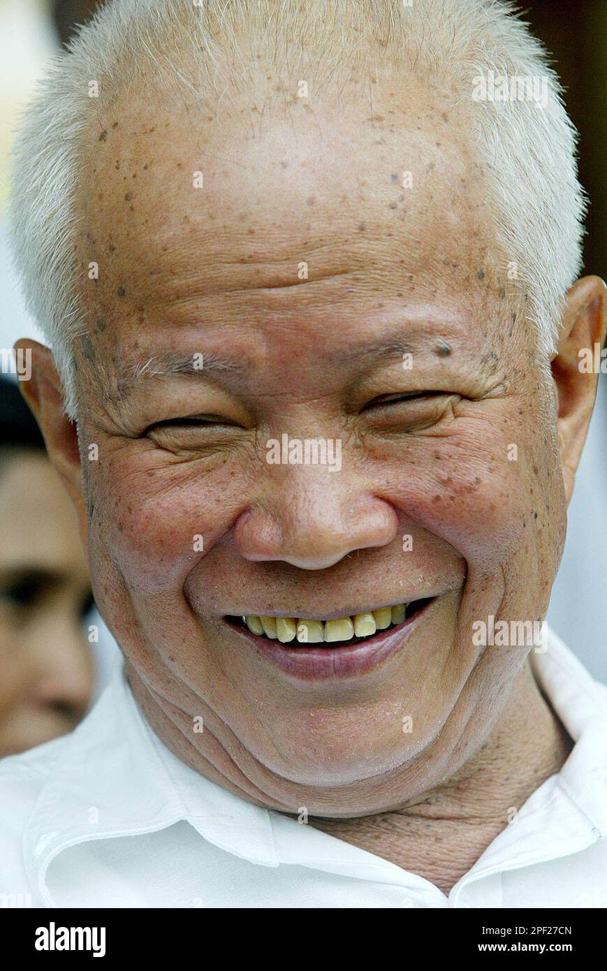 Former Khmer Rouge head of state Khieu Samphan is seen during the ...