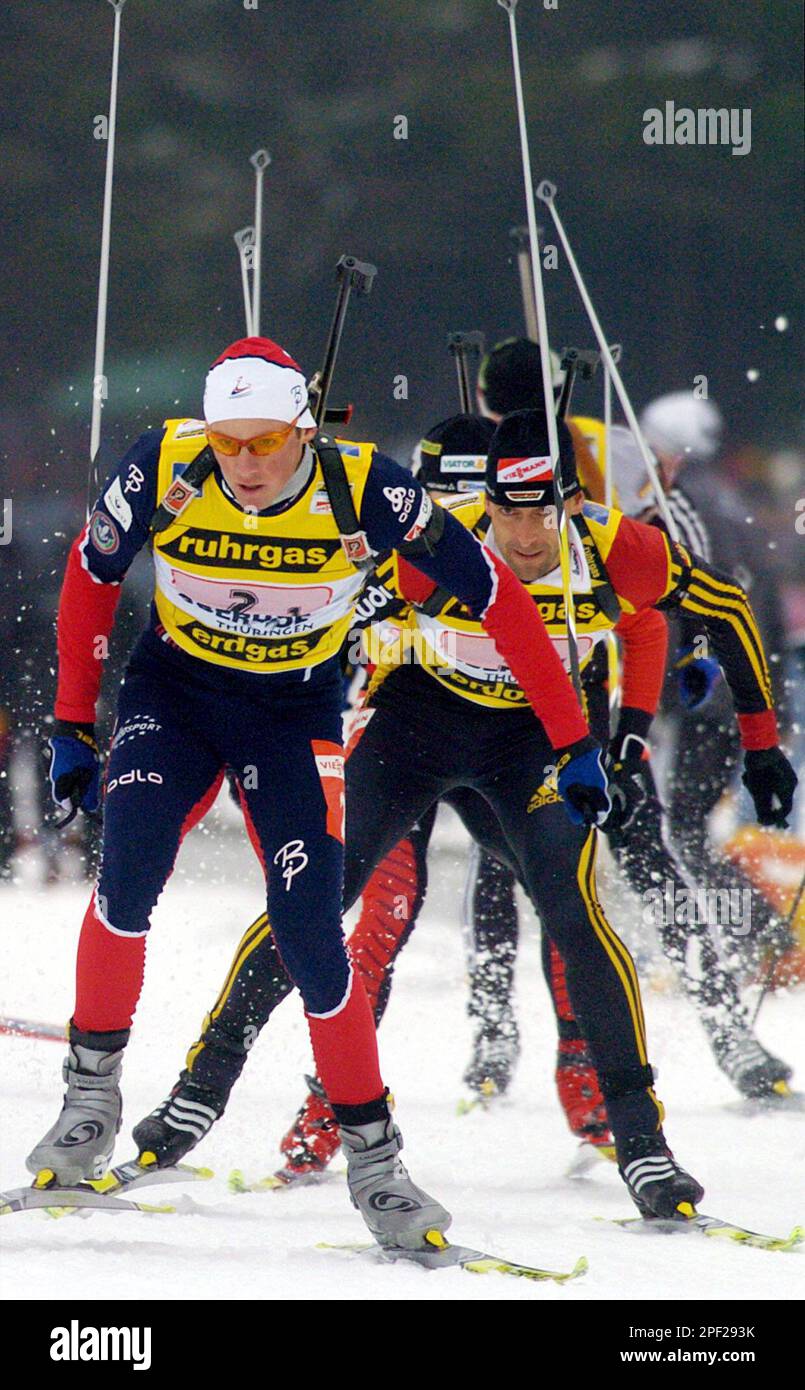Ferreol Cannard of France, left, starts in front of Germany's Frank ...