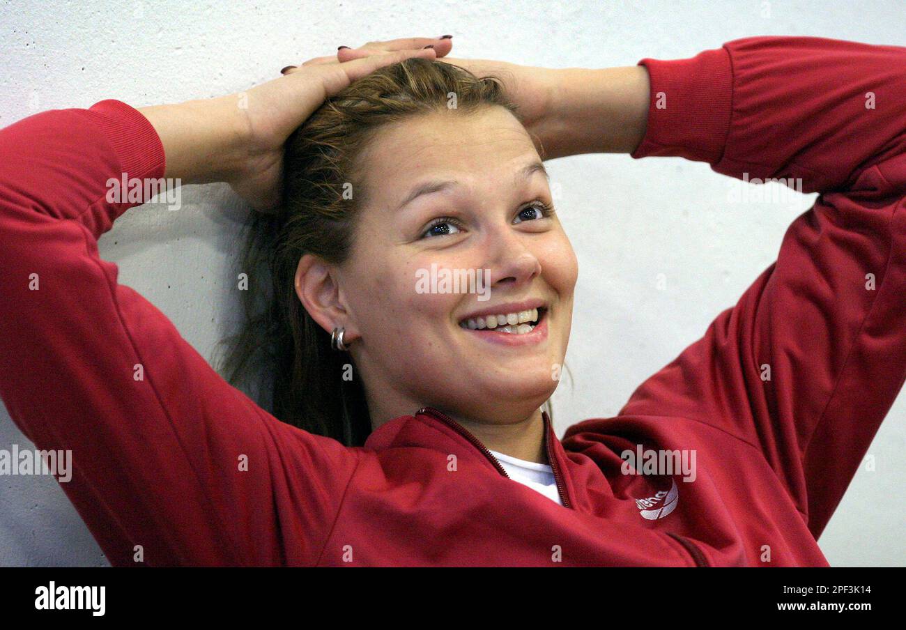Die deutsche Schwimmerin Franziska van Almsick von der SG Neukoelln ...