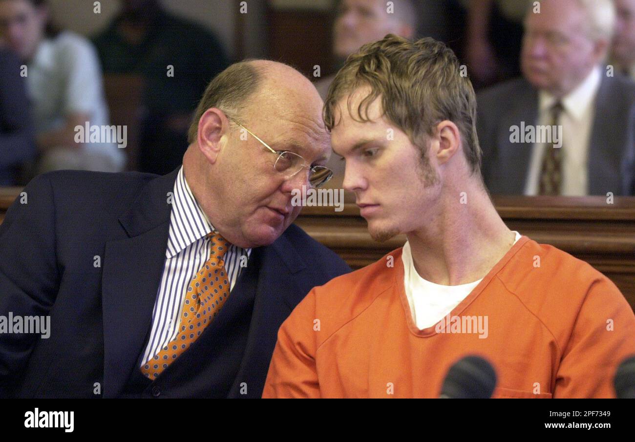 Attorney David Broderick, left, speaks with Lucas Goodrum Wednesday ...