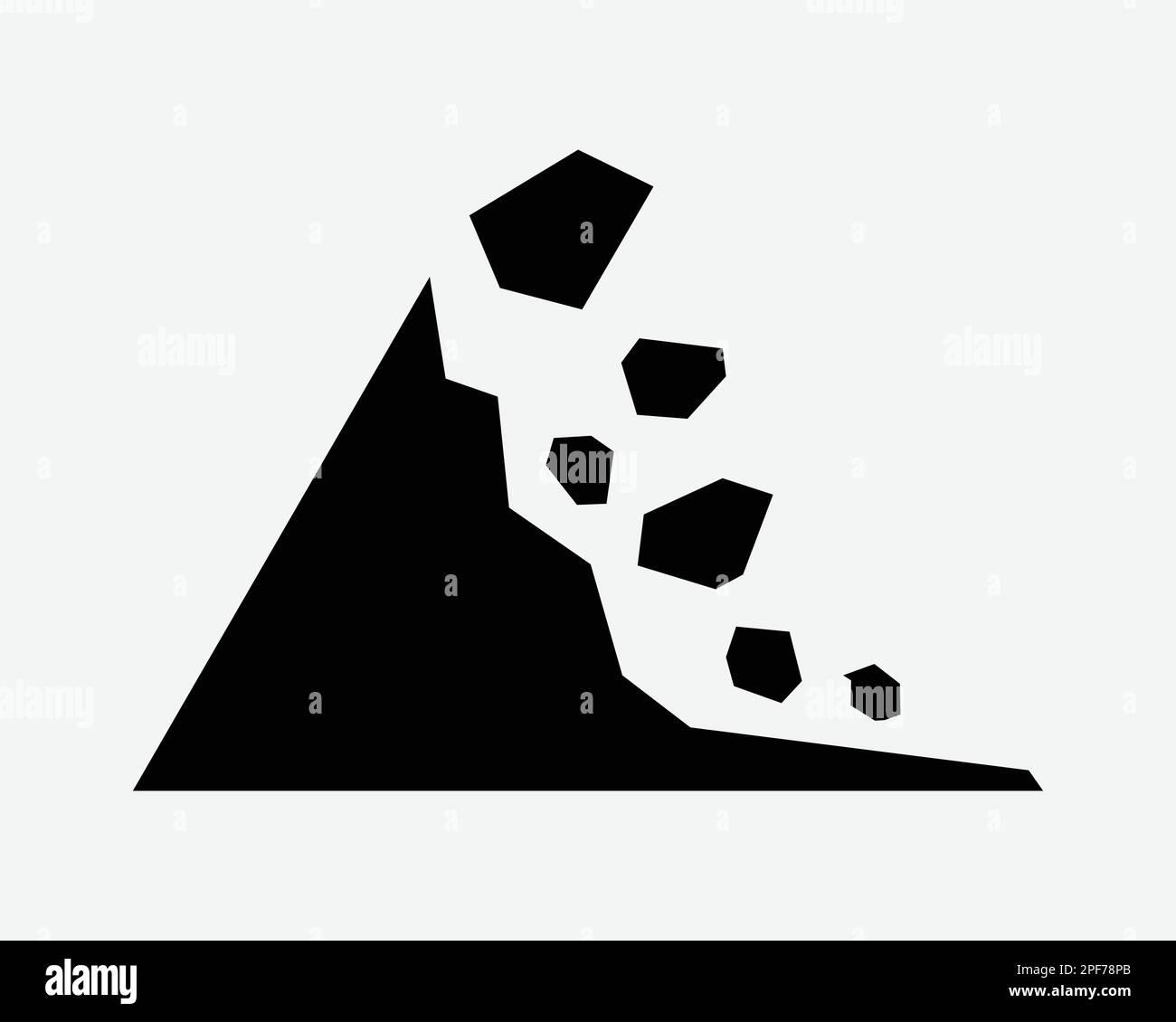 Erdrutschsymbol Landrutsche Naturkatastrophe Fallende Felsen Vektor ...