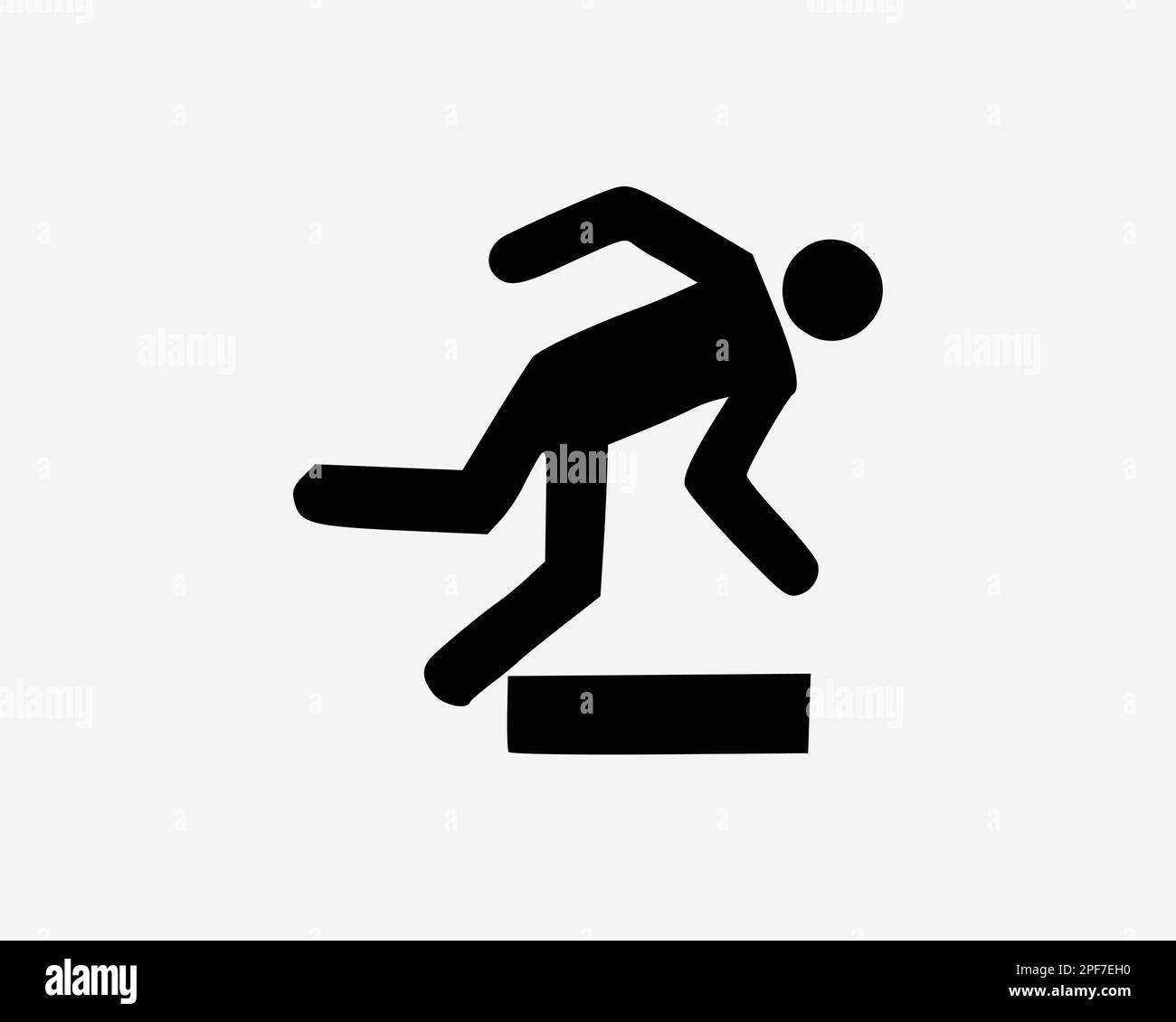 Fallsymbol Person stolpert und stürzt über Unfallverletzung Vektor ...