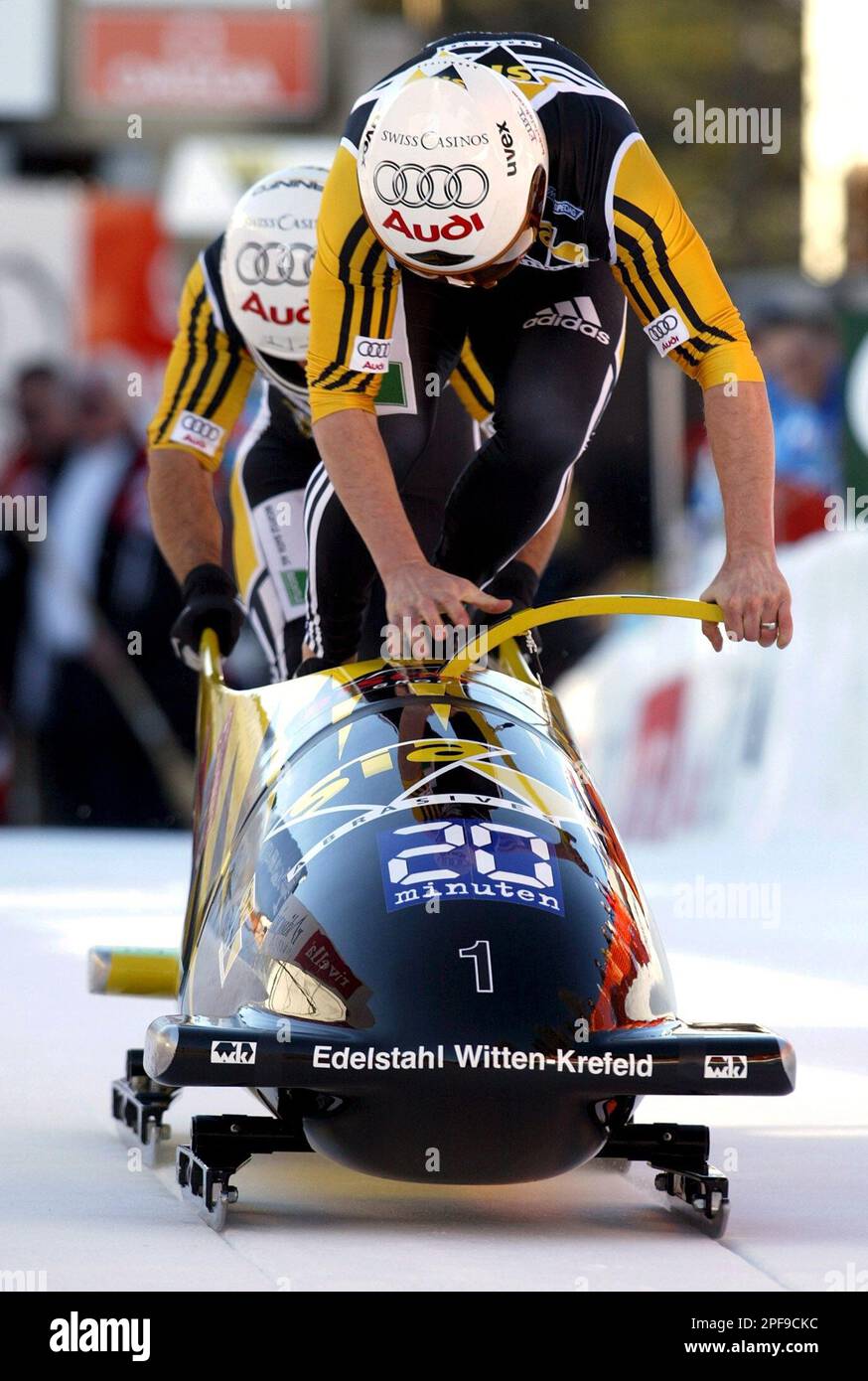 Swiss team SUI3 with Martin Annen, pilot, and Cedric Grand start the ...