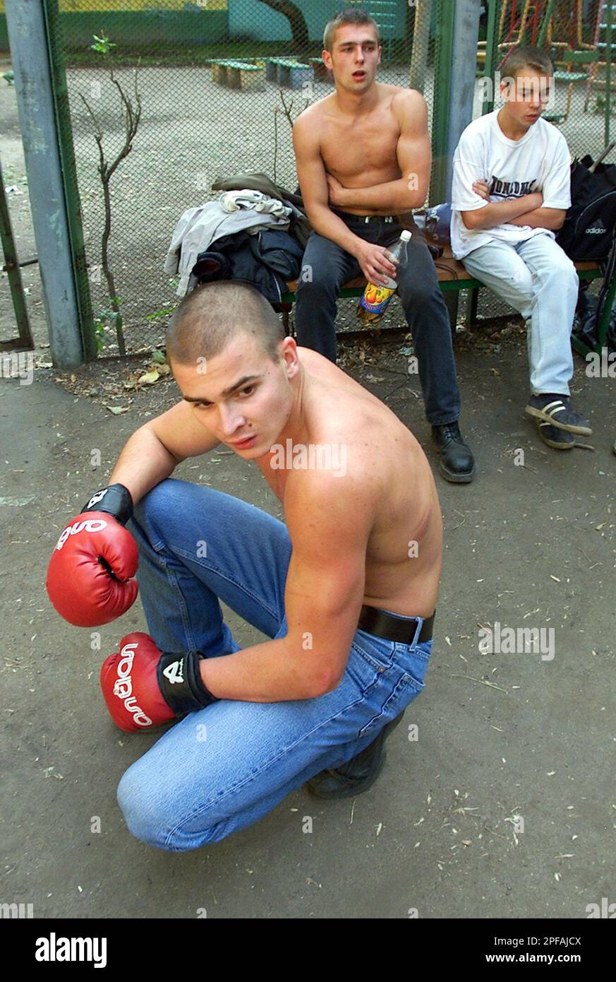 Eighteen-year-old Maxim, who declined to give his last name, and other ...