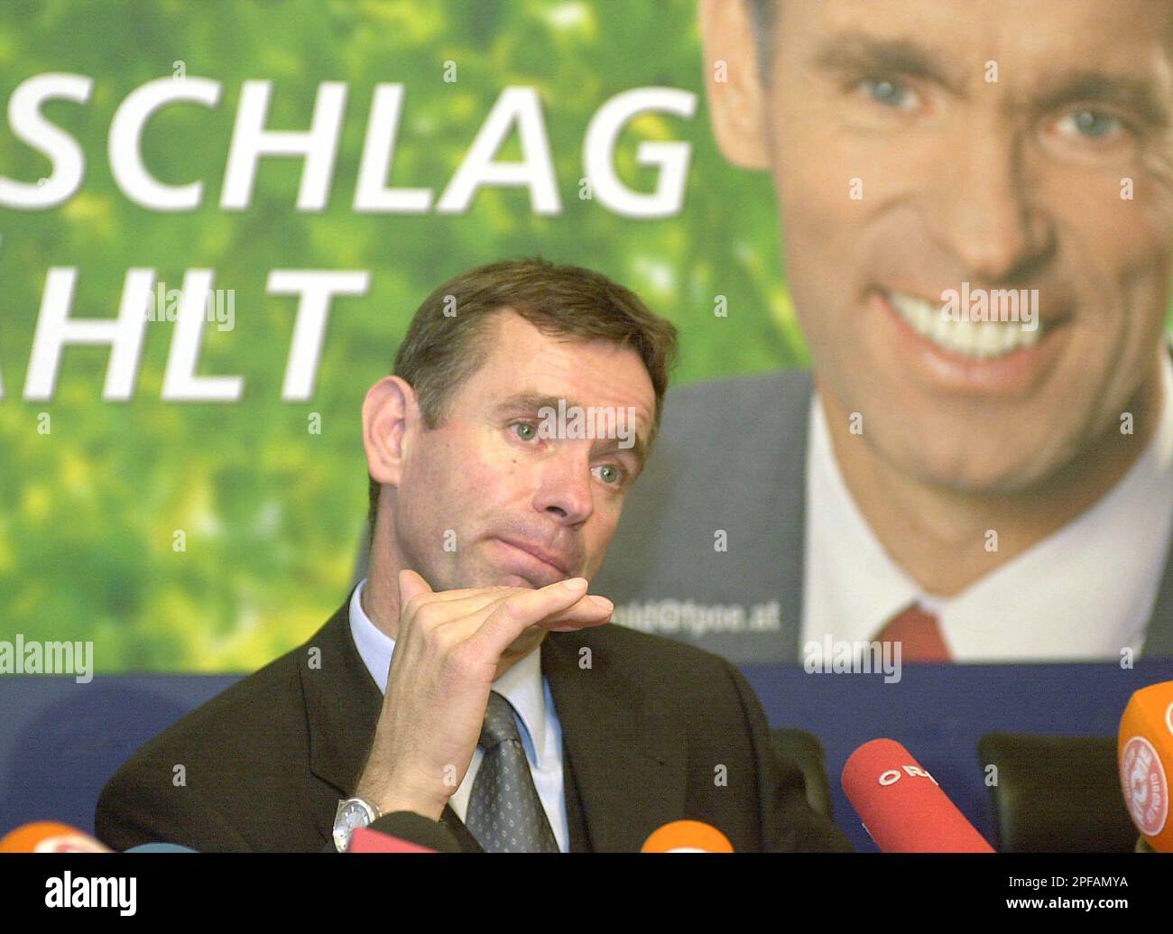 Der neue FPOE-Bundesparteiobmann Mathias Reichhold spricht am Montag 23 ...