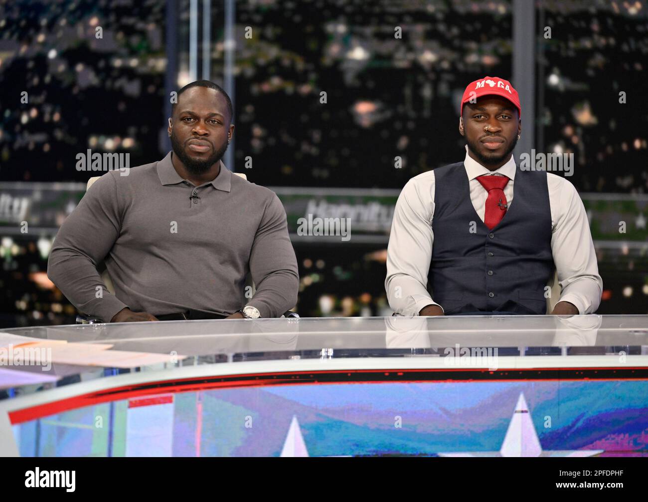 Olabinjo Osundairo, left, and Abimbola Osundairo appear on "Hannity" at ...
