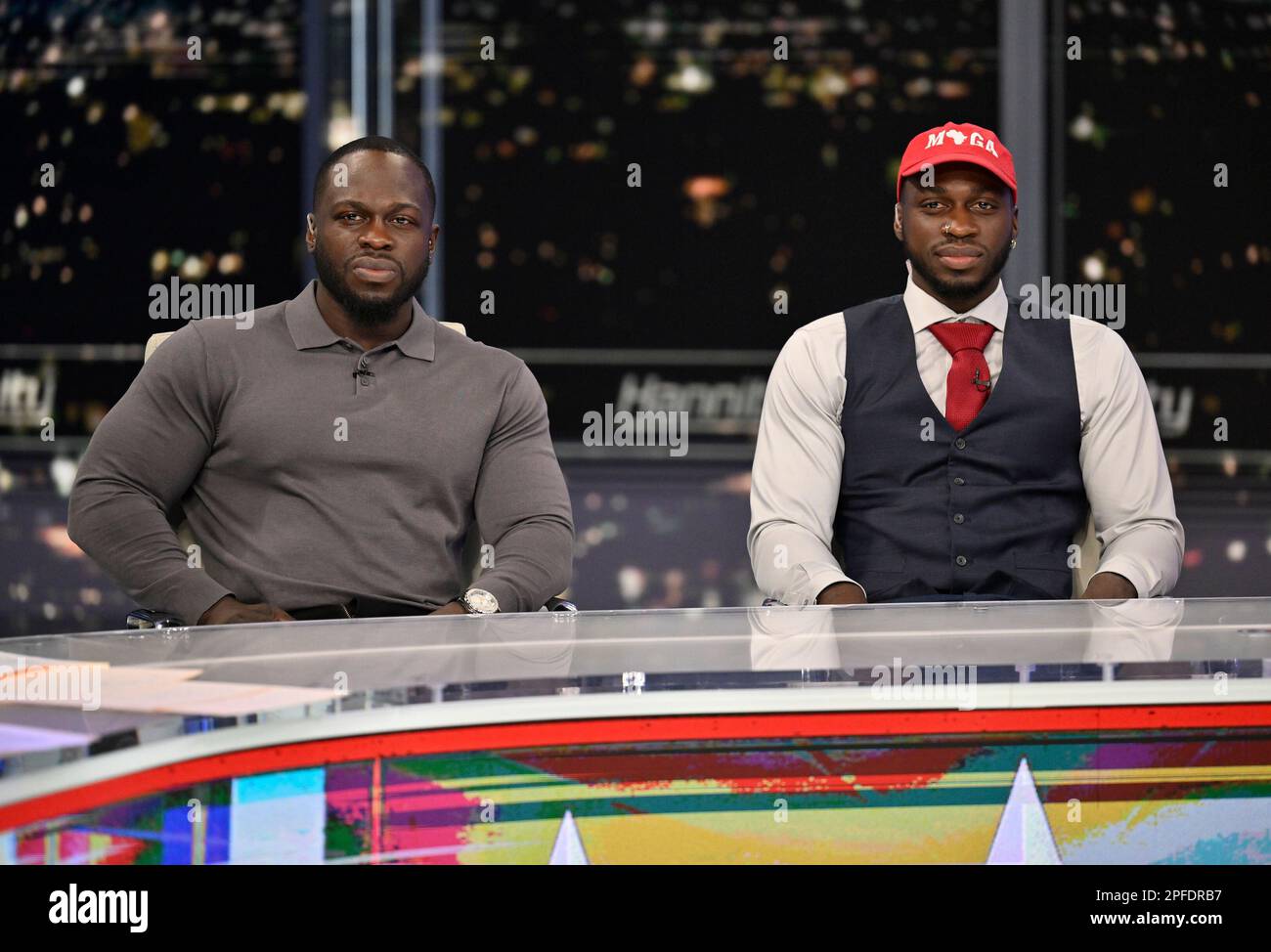 Olabinjo Osundairo, left, and Abimbola Osundairo appear on "Hannity" at ...