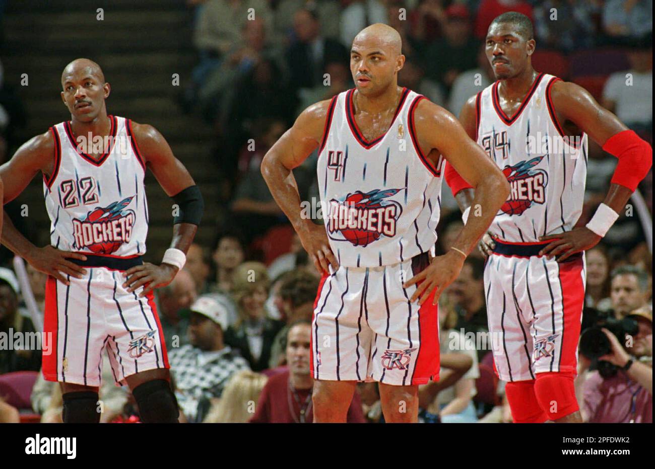 Houston Rockets', from left, Clyde Drexler, Charles Barkley and Hakeem ...