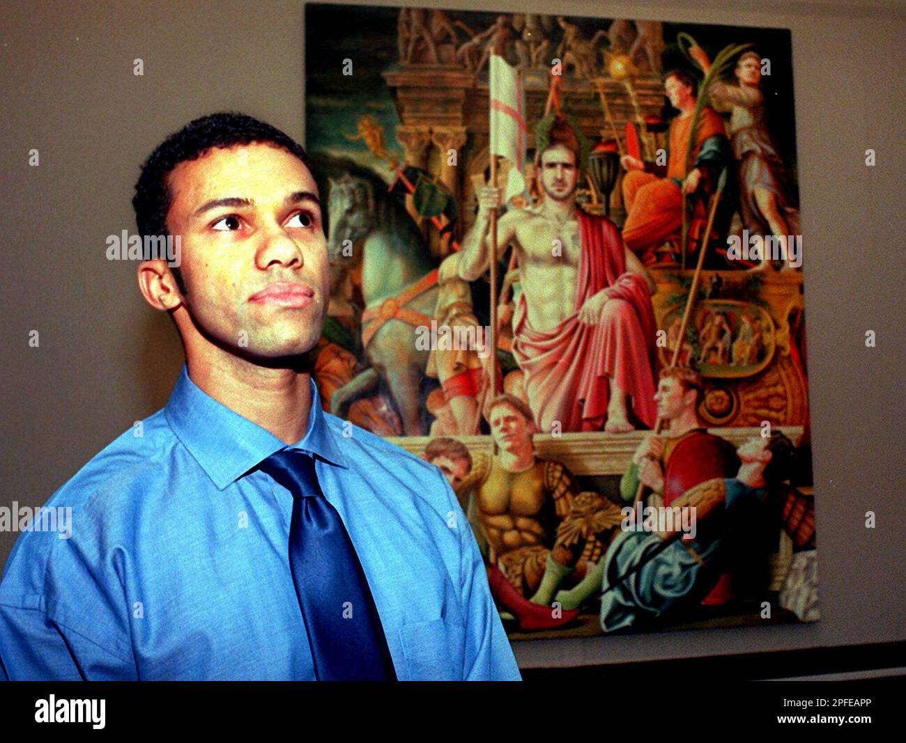 Artist Michael Browne with his controversial painting portraying ...