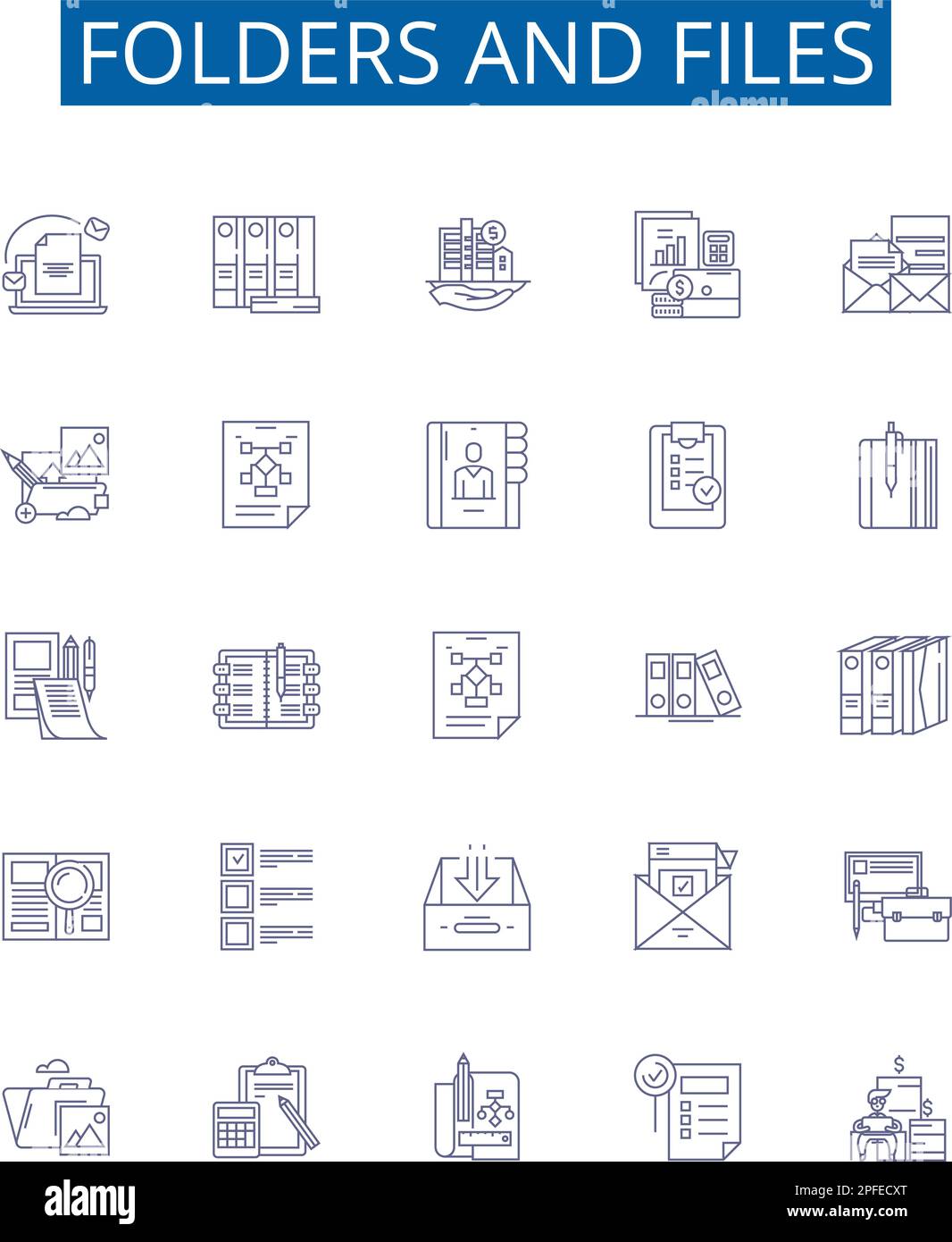 Symbole für Ordner und Dateien sind eingestellt. Design-Sammlung von ...