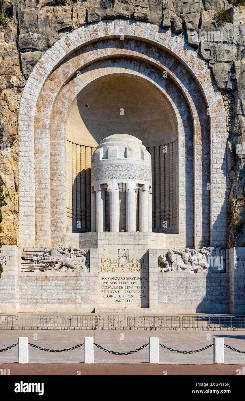 Nizza, Frankreich - 5. August 2022: Monument aux Morts Memorial to ...