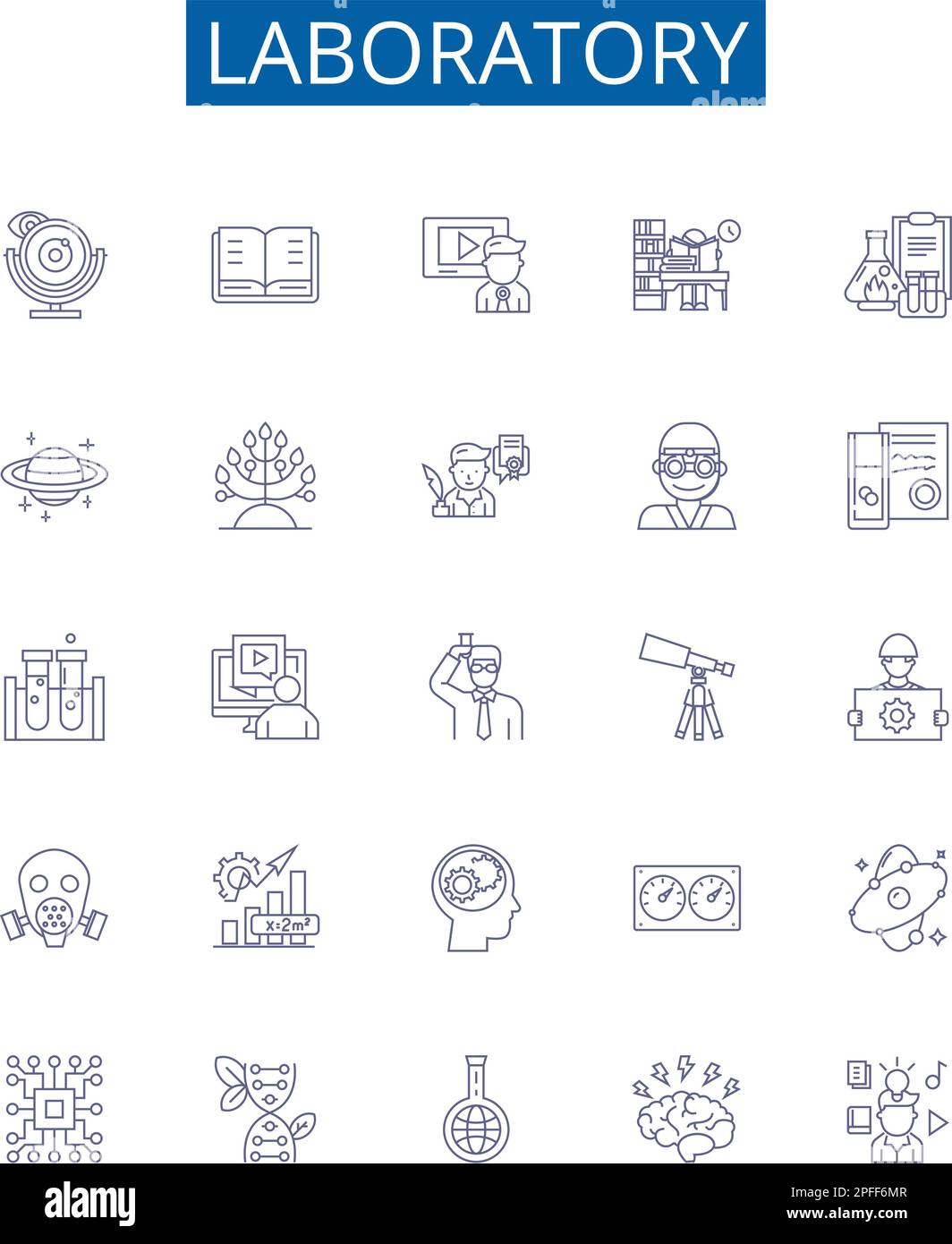 Symbole für Laborlinien sind eingestellt. Design-Sammlung von Labor ...