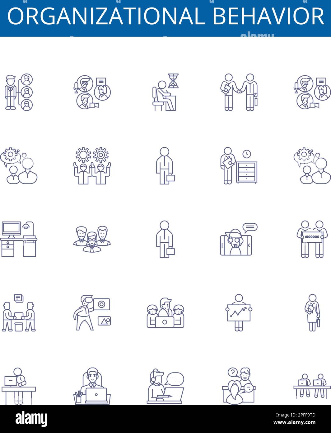 Liniensymbole für organisatorisches Verhalten sind festgelegt. Design ...