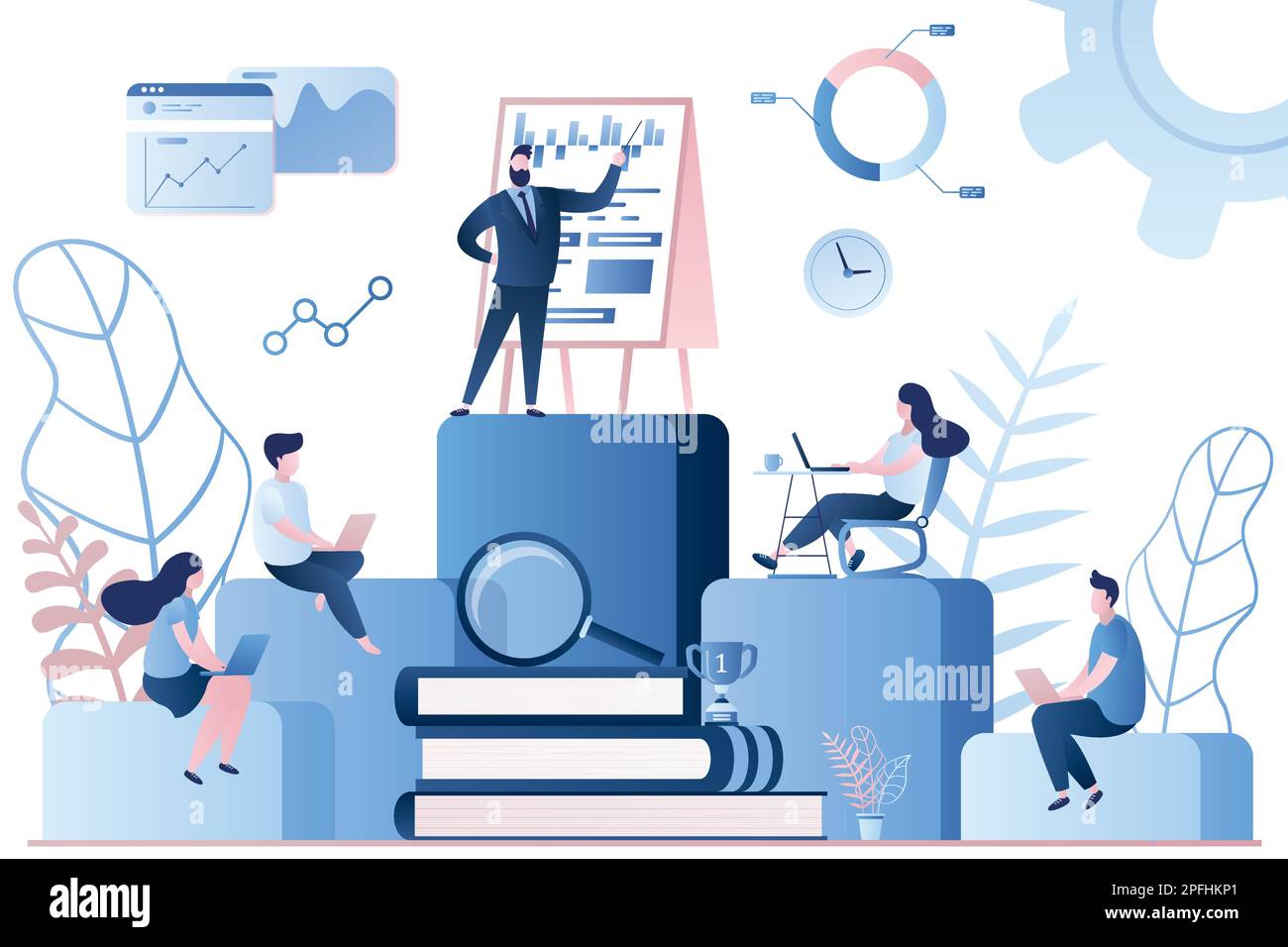 Mitarbeiter mit Laptops lernen im Rahmen einer professionellen Schulung ...