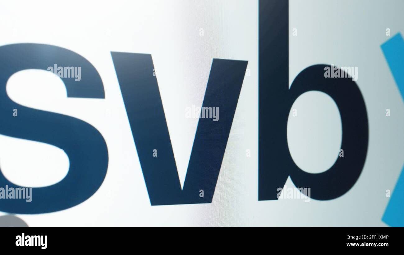 Bangkok Thailand. März 15 2023. SVB Bank Logo. Markenlogo der Silicon ...
