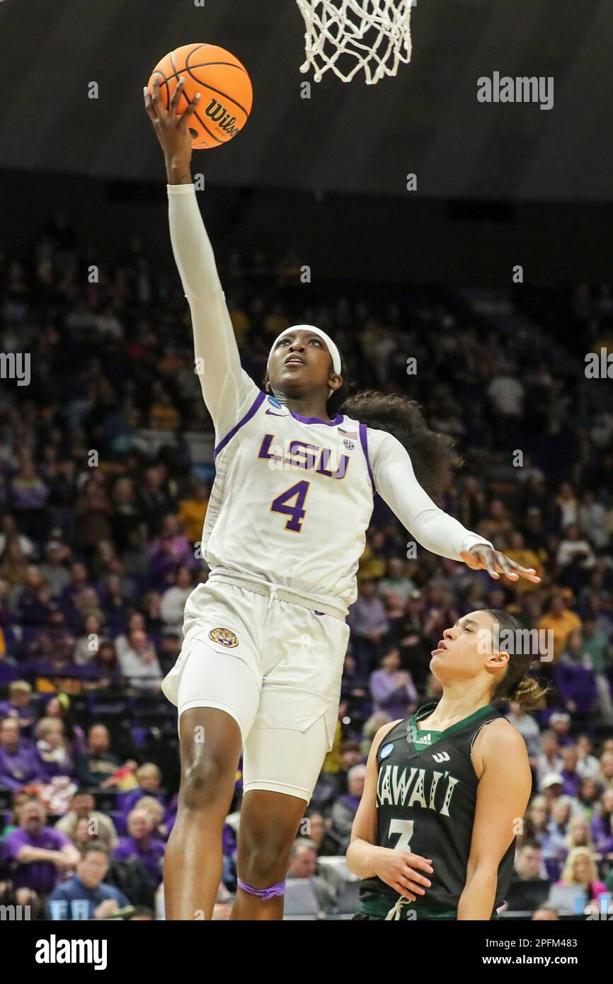 March 17, 2023: LSU's Flau'Jae Johnson (4) drives to the basket past ...