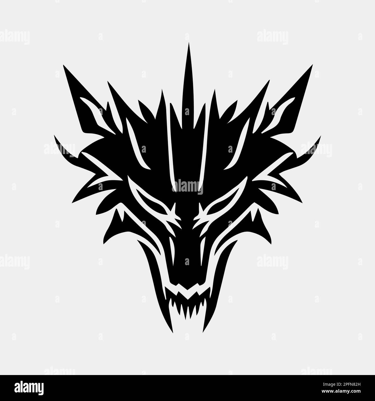 Wolfskopf-Silhouette – Ausschneiden des Maskottchens mit Vektorzeichen Stock-Vektorgrafik - Alamy