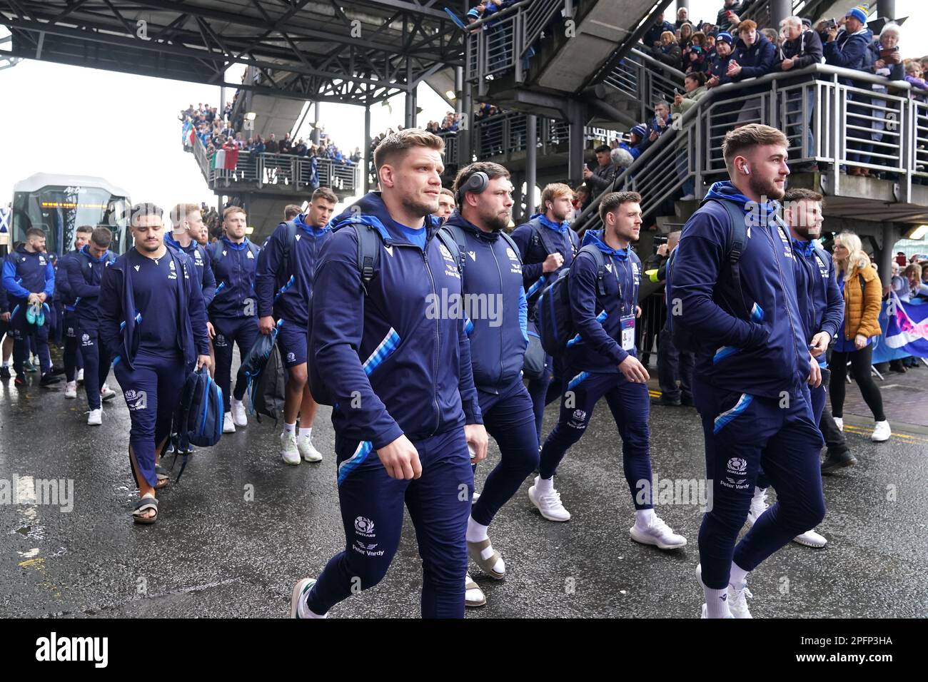 Das schottische Team trifft vor dem Guinness Six Nations-Spiel im BT ...