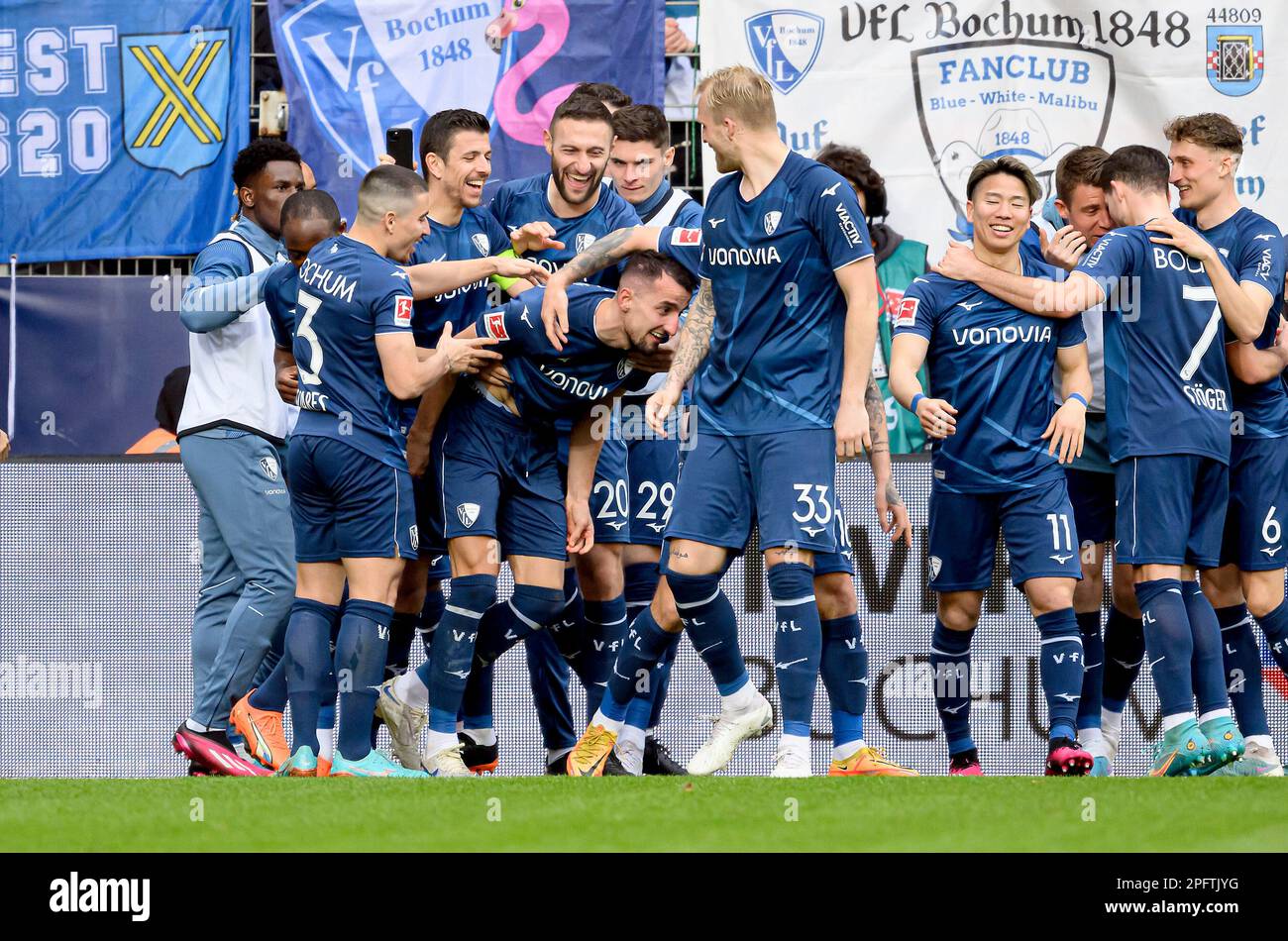 Deutschland. 18. März 2023. Jubilation BO an Erhan MASOVIC (BO) nach ...
