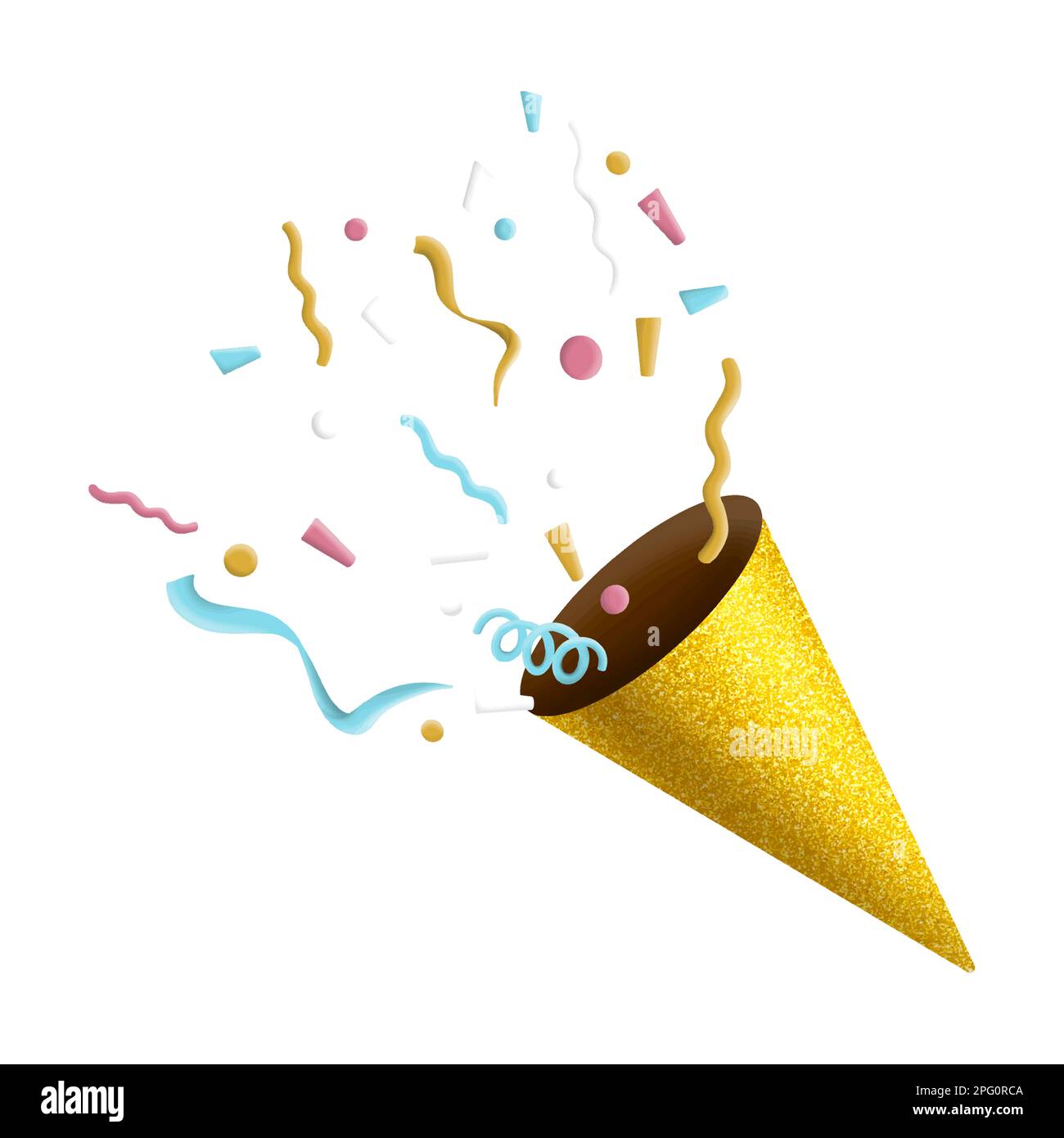 Party popper gold -Fotos und -Bildmaterial in hoher Auflösung – Alamy