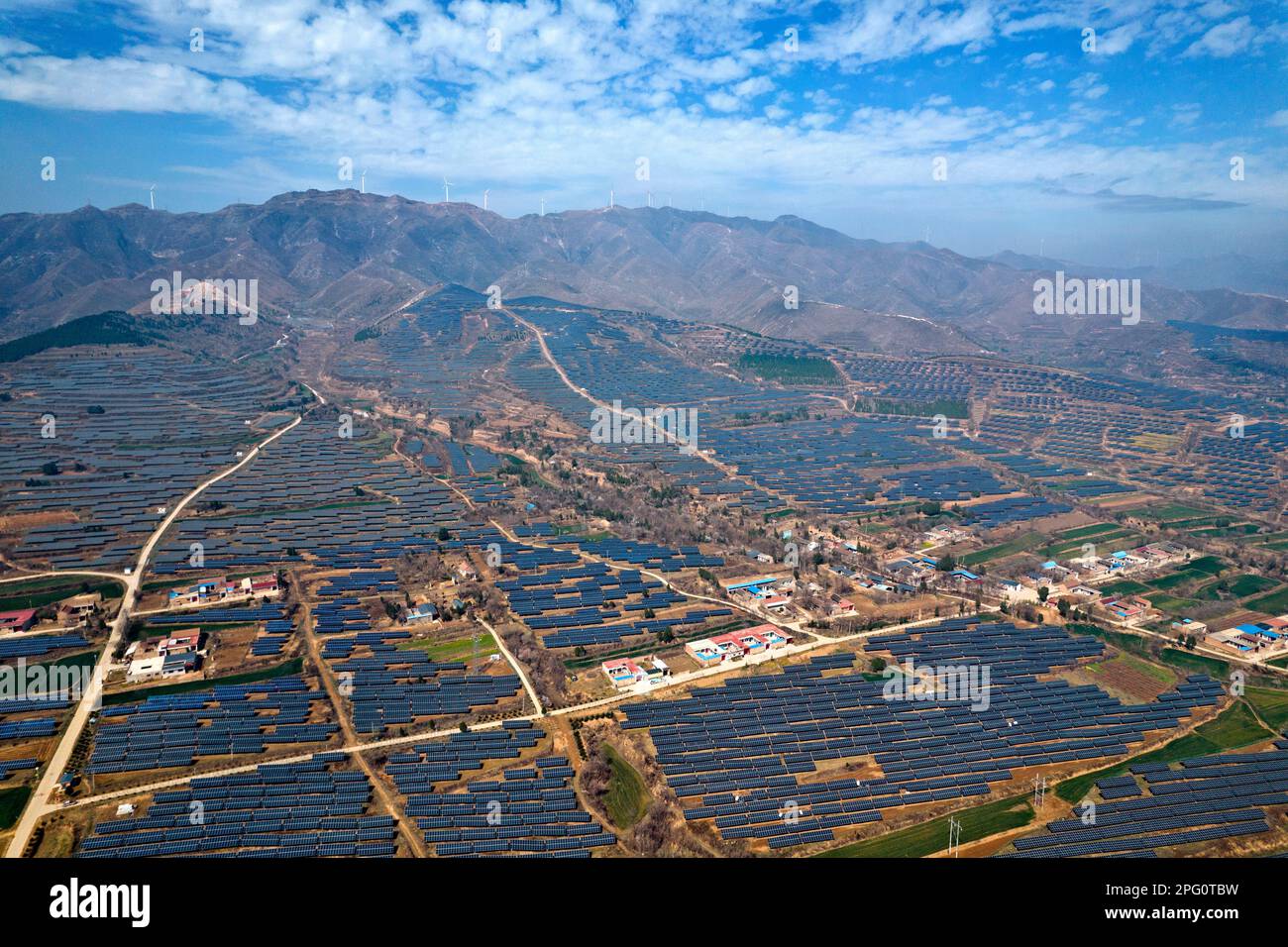 YUNCHENG, CHINA - 19. MÄRZ 2023 - ein Luftfoto zeigt die vernetzte ...