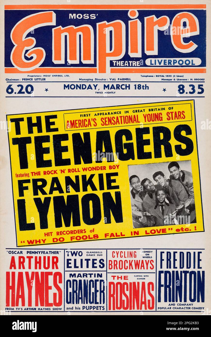 Moss Empire Theatre Liverpool - Frankie Lymon Und Die Teenager, Vintage ...